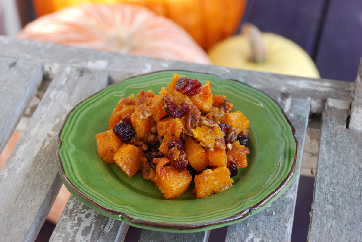 Cinnamon-Roasted Butternut Squash with Dried Cranberries | Tiny Farmhouse